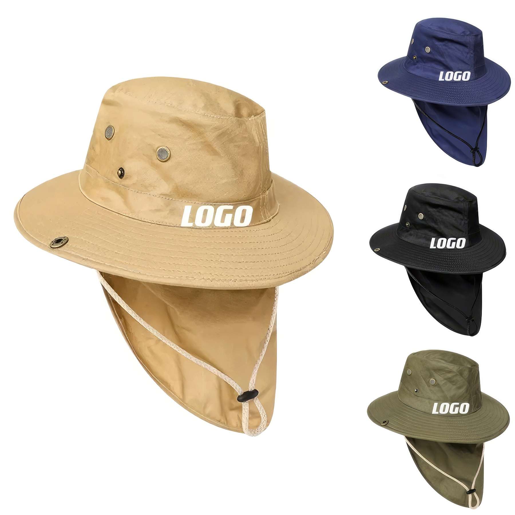 Sun Caps With Neck Flap - Daisy Promos Inc.